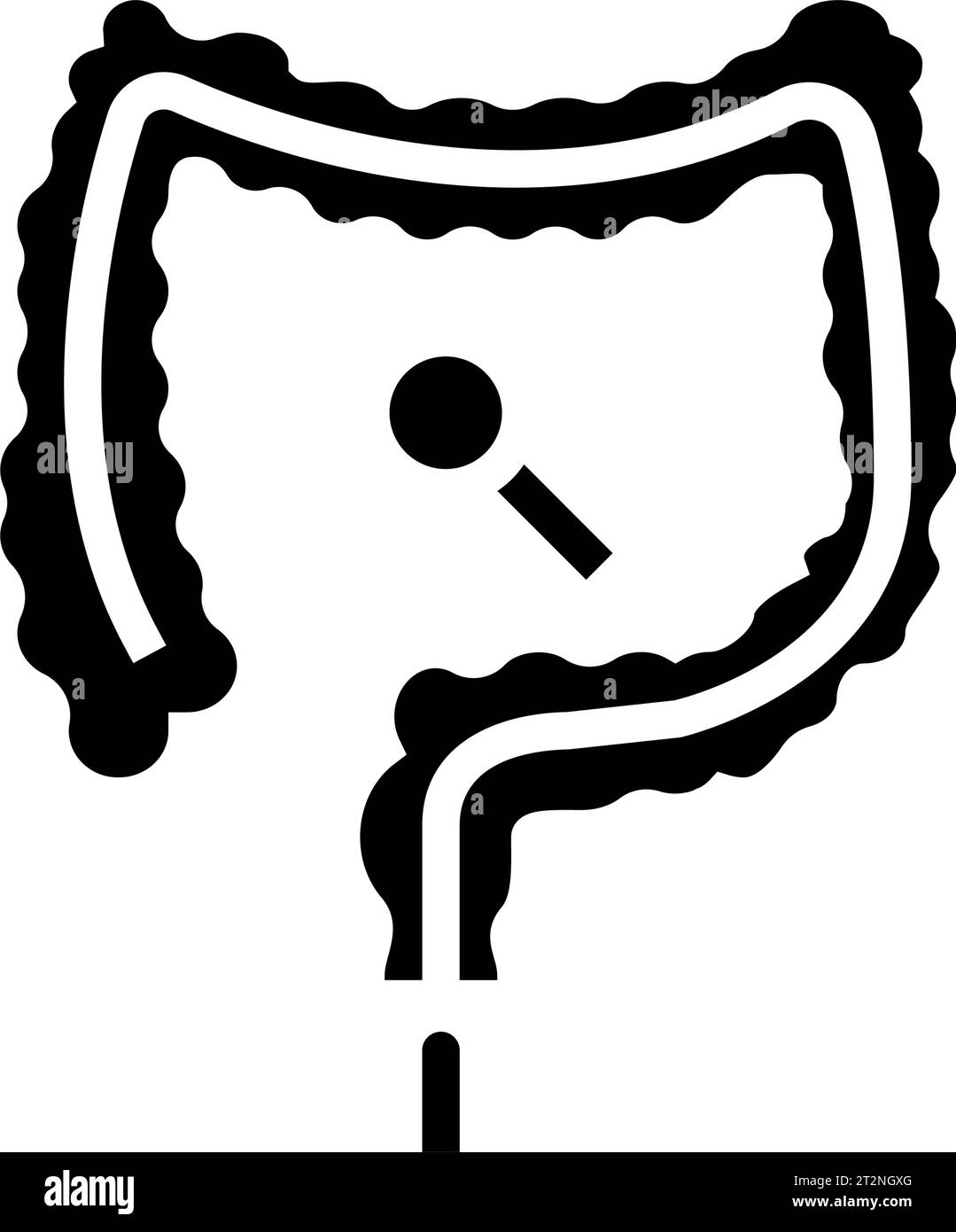 Colonoscopy Examination Glyph Icon Vector Illustration Stock Vector