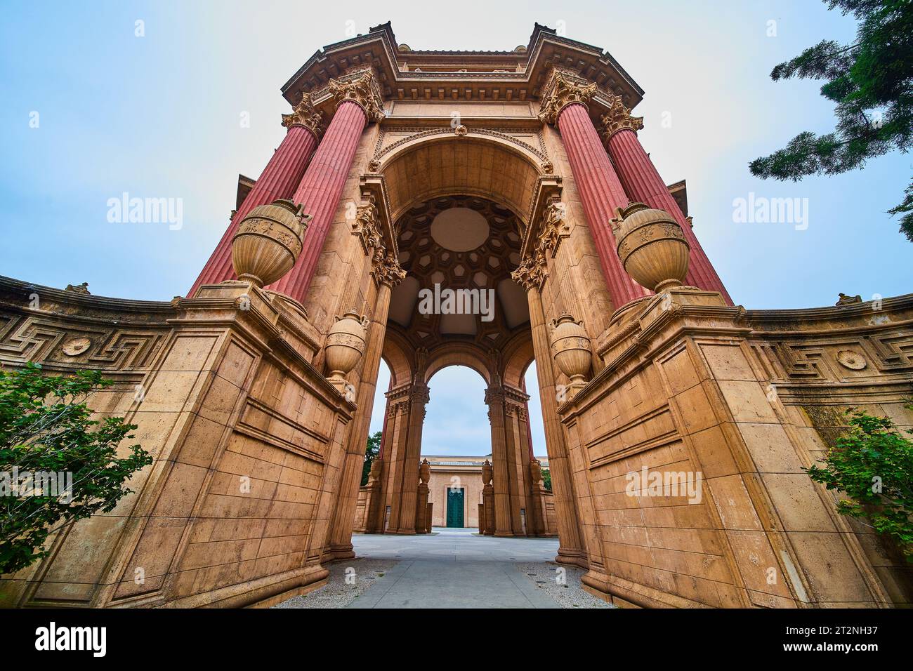 Palace of Fine Arts wide view with ceiling and entrance of open air ...