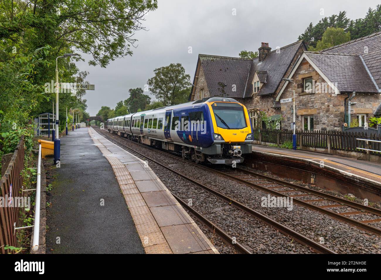 Northern Rail CAF class 195 train 1951111 at the small country railway ...