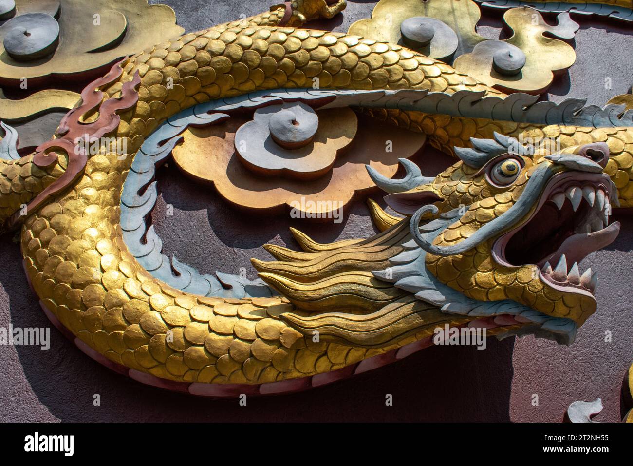 Dakshinkali, Nepal: golden snake, decorations of the 2012 statue of ...