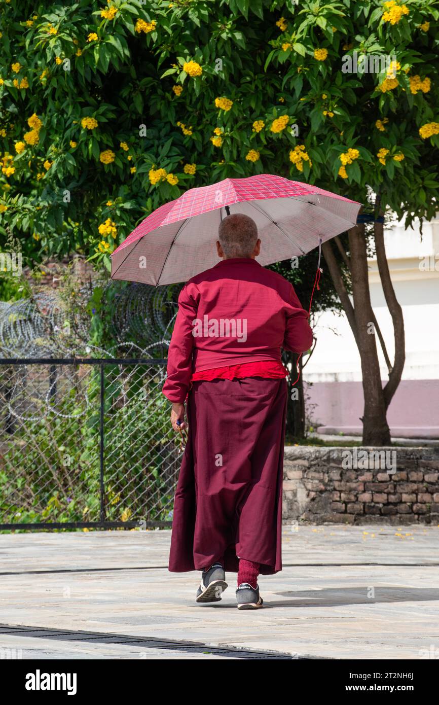 Dakshinkali, Nepal: a tibetan monk at the monastery of Guru Rinpoche ...