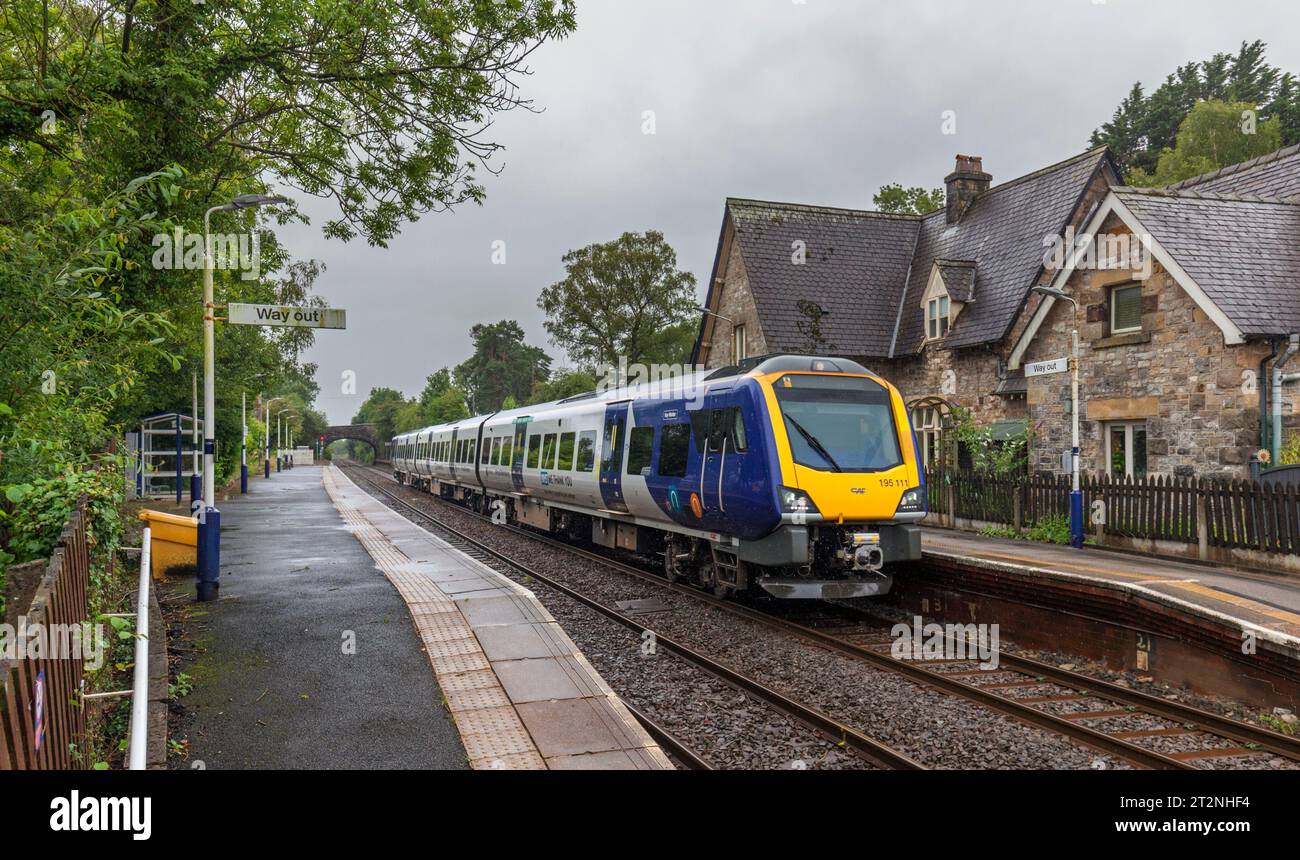 Northern Rail CAF class 195 train 1951111 at the small country railway ...