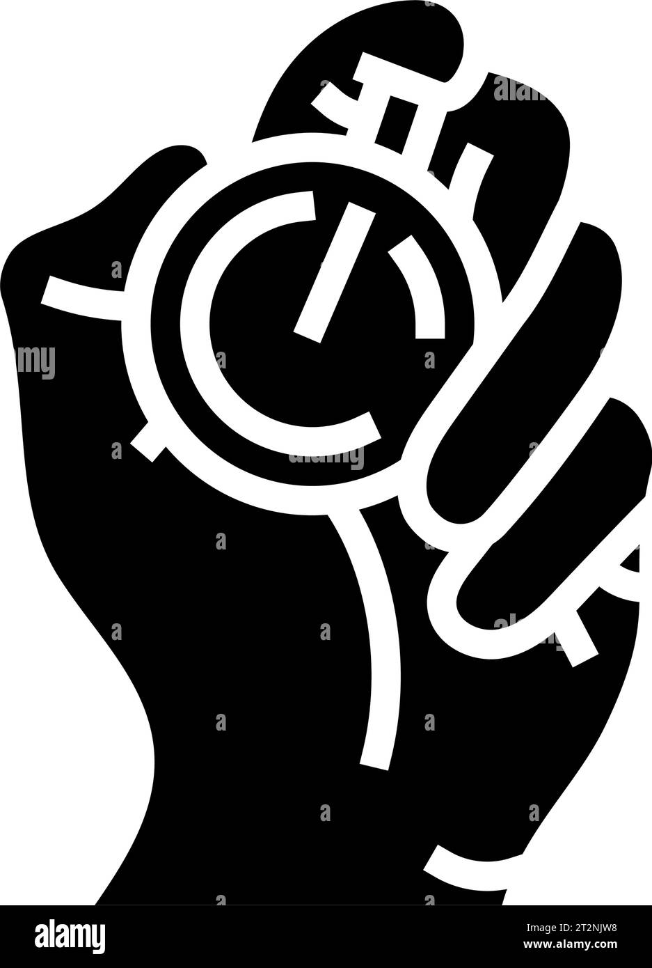 self discipline stopwatch glyph icon vector illustration Stock Vector ...