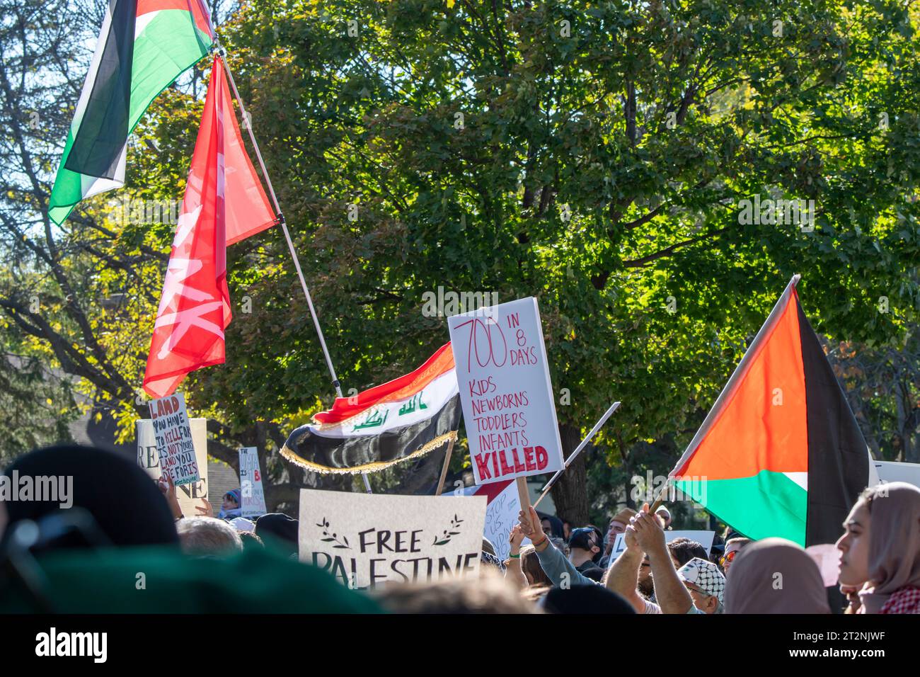 Minneapolis, Minnesota. March for Palestine. Thousands of people ralliy ...