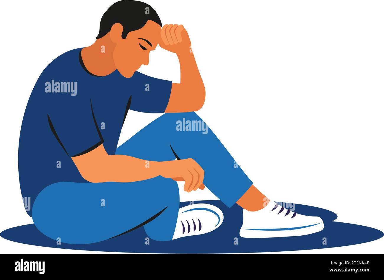 Male depression. Young man having frustration or depressed . Mental ...