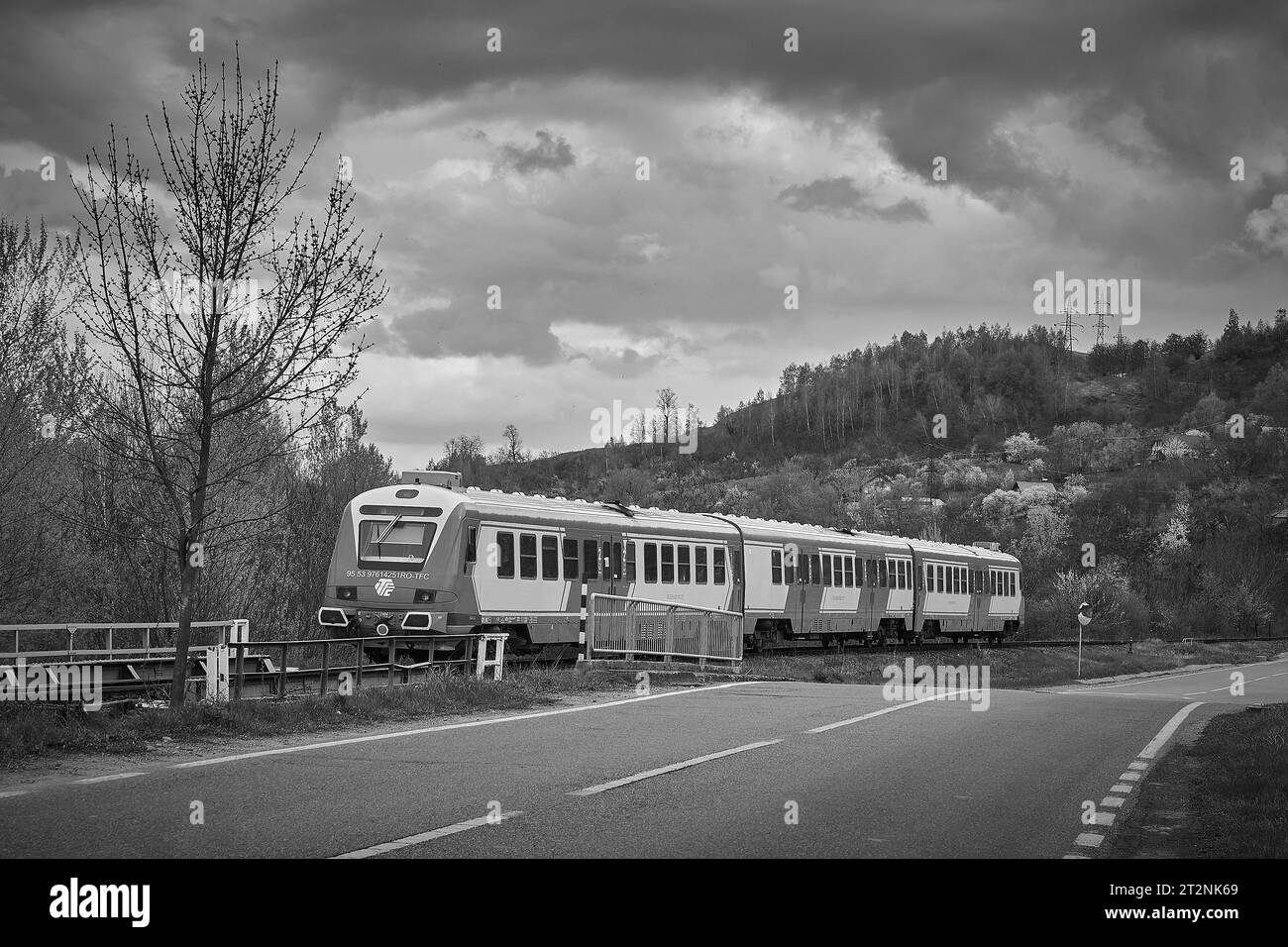 Landscape train in mountain Black and White Stock Photos & Images - Alamy