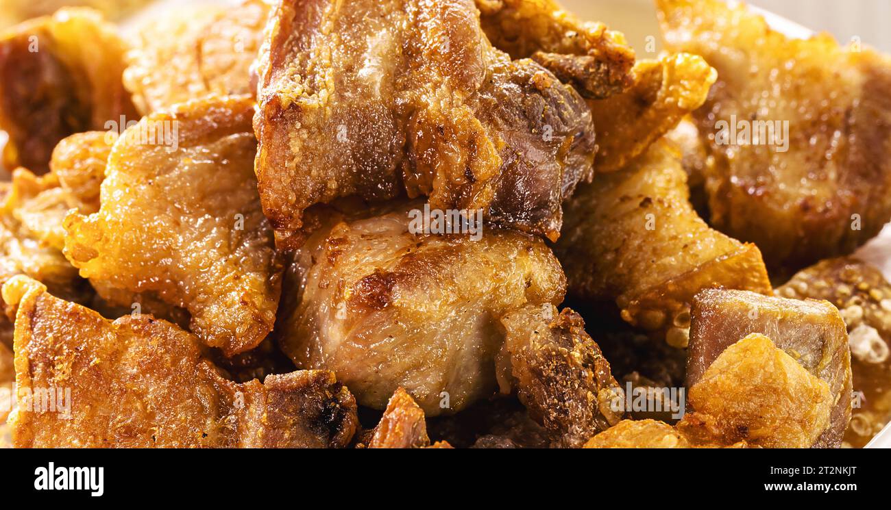 Brazilian pork snack, crispy crackling typical of Minas Gerais Stock ...
