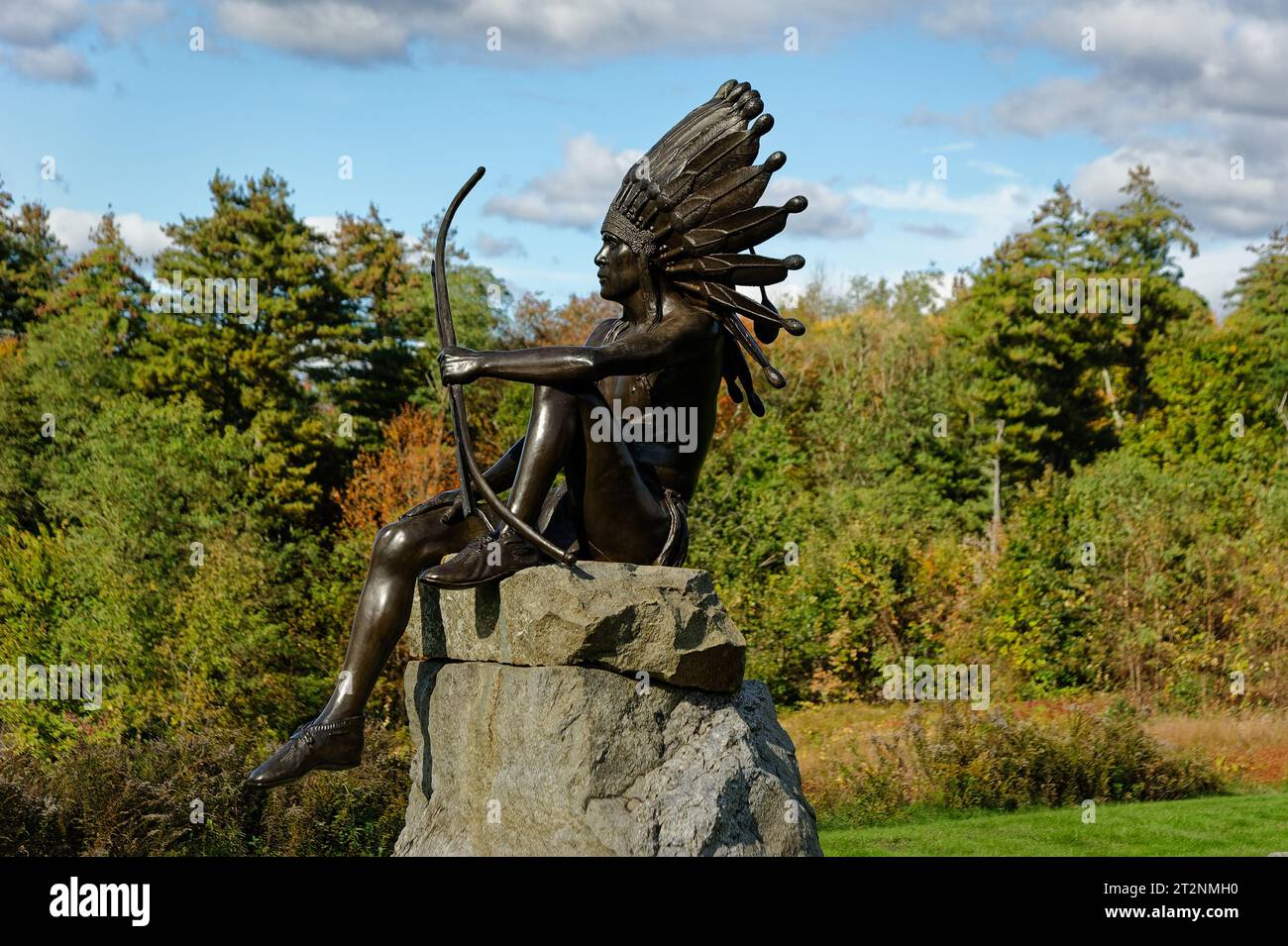 A beautiful sculpture of a Native American Wopeen "The Dreamer" stands ...