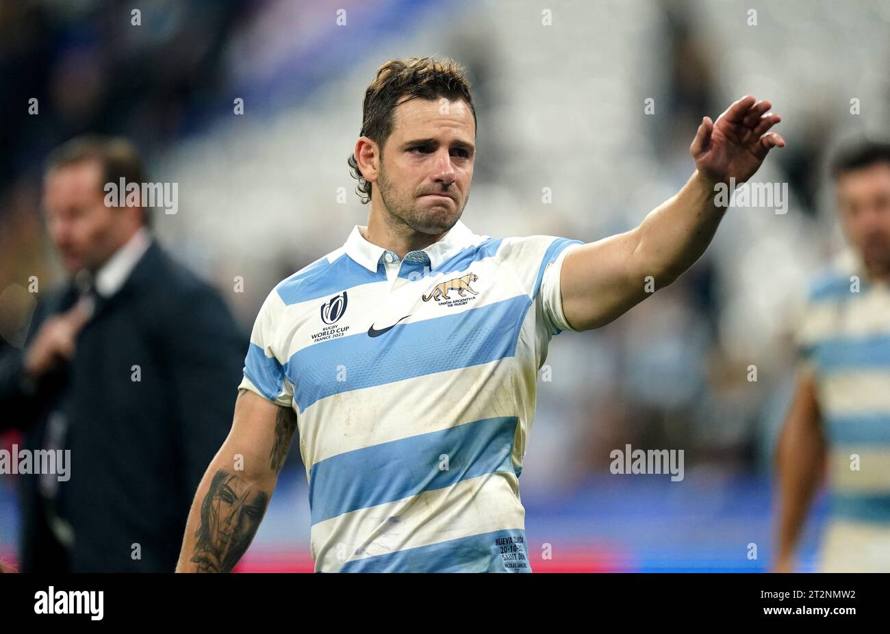 Argentina's Nicolas Sanchez reacts after the Rugby World Cup 2023 semi ...