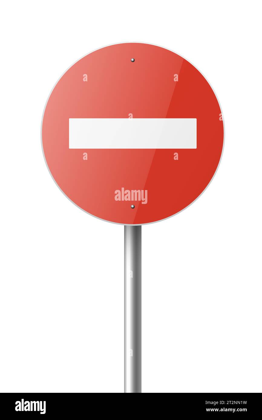 Vector Red and White Round Prohibition Sign Icon. Stop Traffic Sign ...