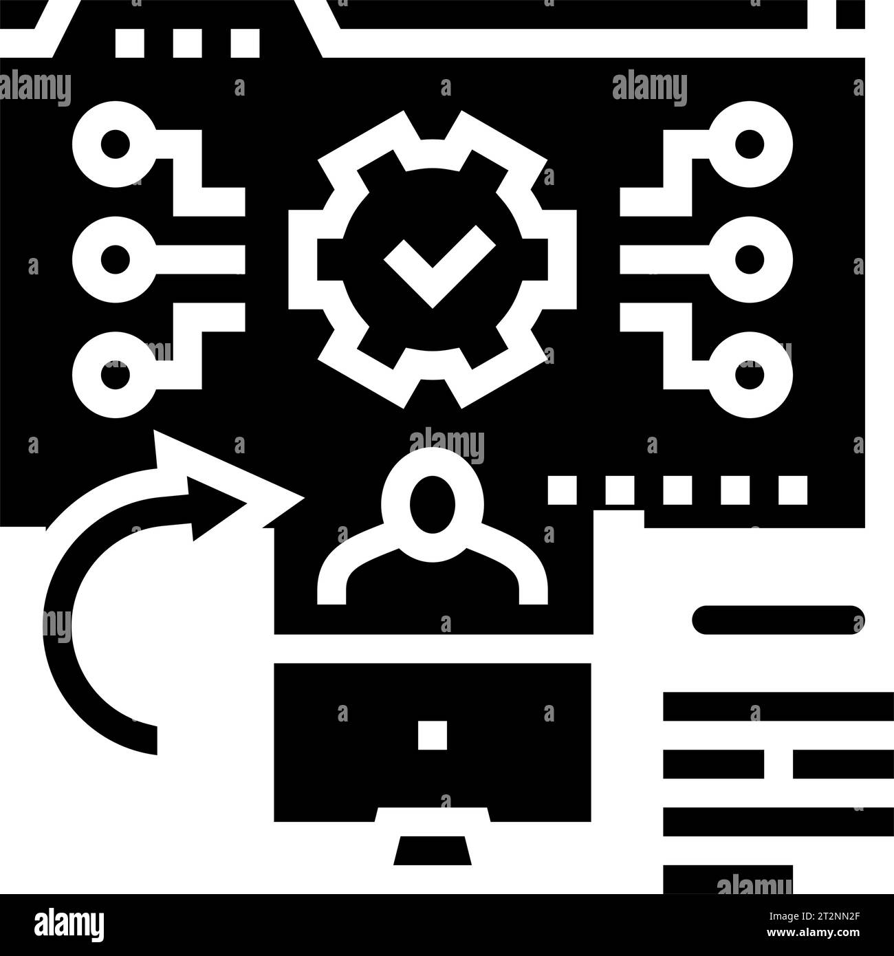 System Evaluation Analyst Glyph Icon Vector Illustration Stock Vector