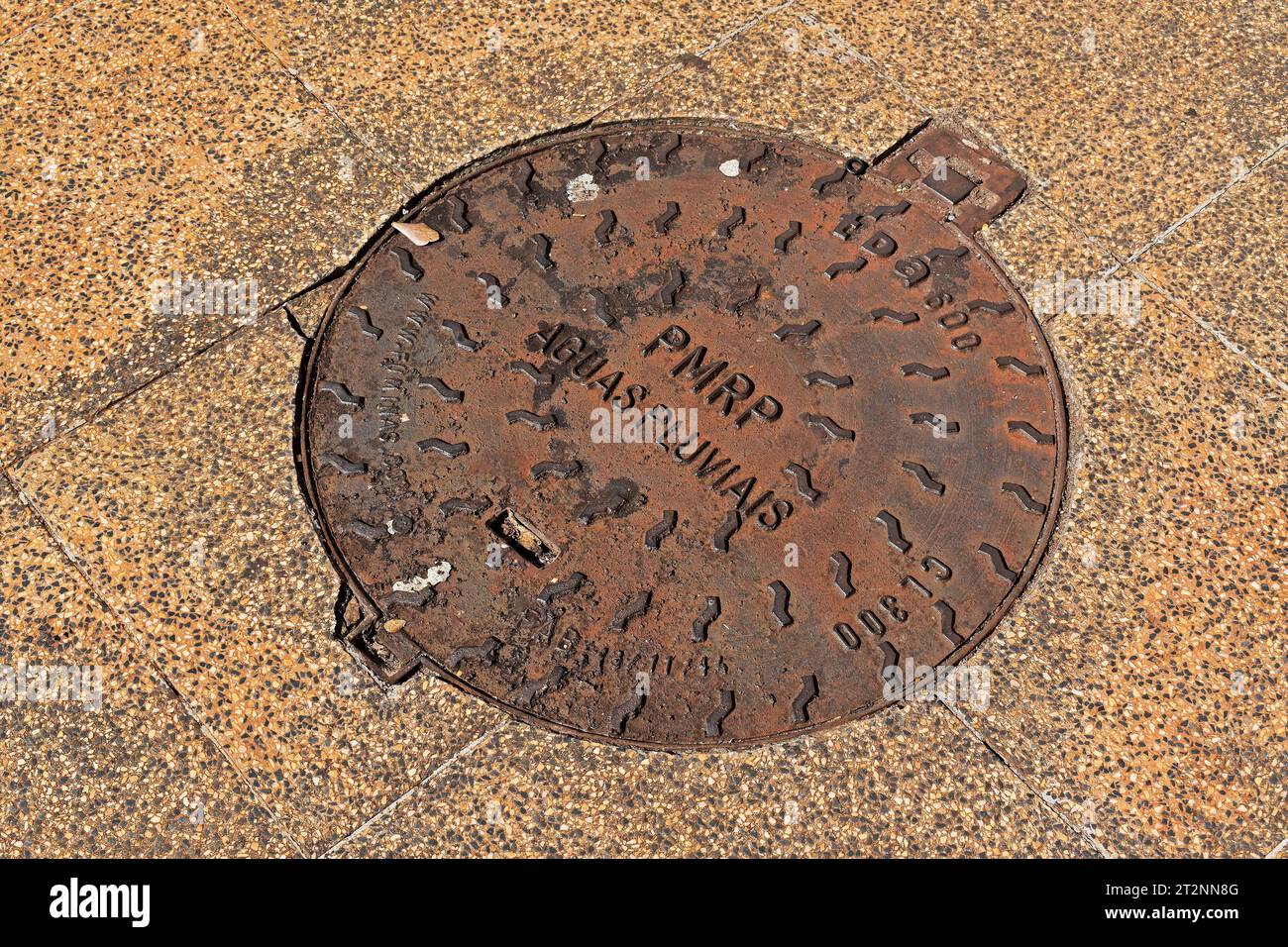 RIBEIRAO PRETO, SAO PAULO, BRAZIL - April 17, 2023: Rainwater manhole ...