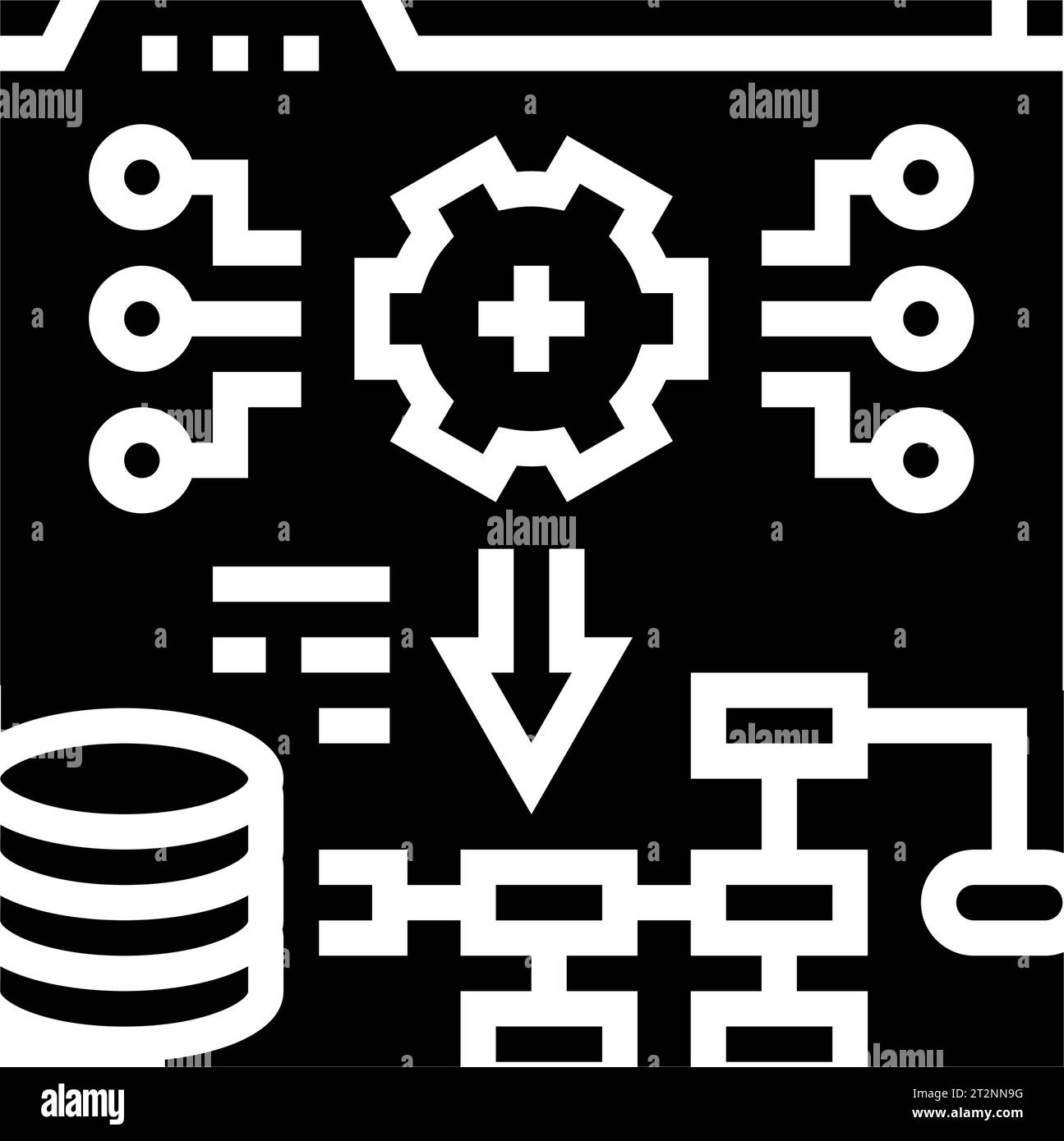 System Deployment Analyst Glyph Icon Vector Illustration Stock Vector