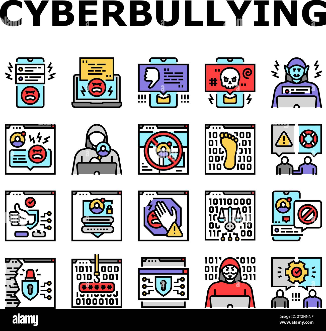 cyberbullying cyber online icons set vector Stock Vector Image & Art ... cyberbullying cyber online icons set vector Stock Vector Image & Art ...
