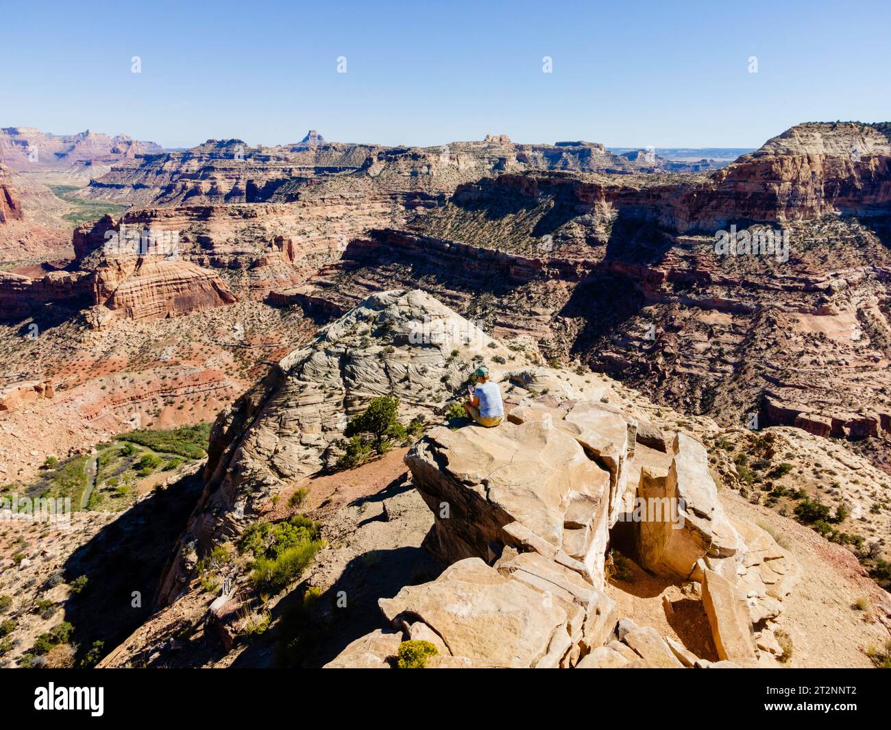 Aerial photograph from The Wedge, overlooking the San Rafael River ...