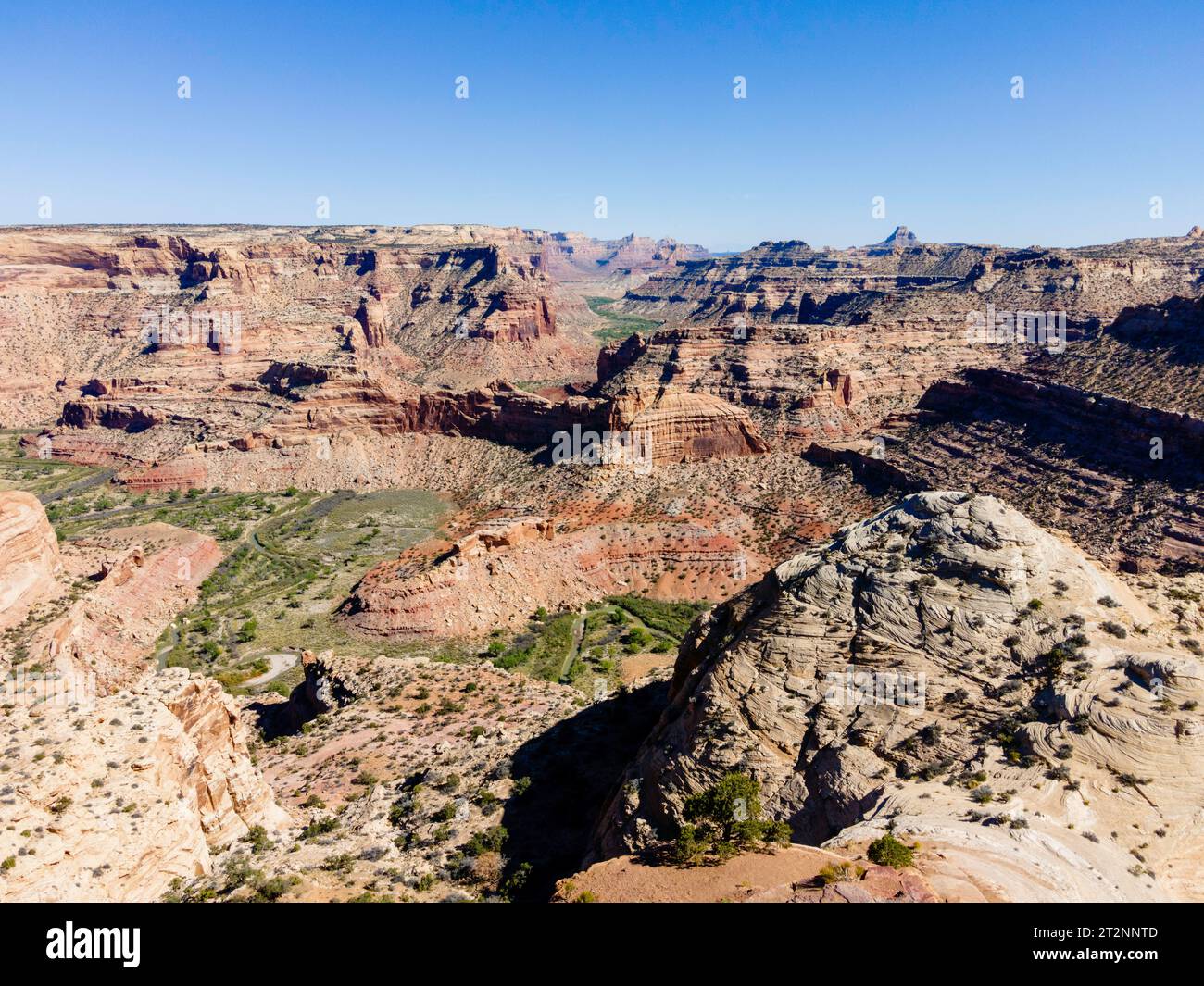Aerial photograph from The Wedge, overlooking the San Rafael River ...