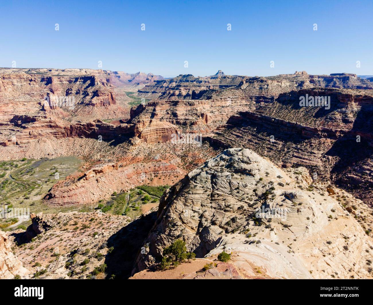 Aerial photograph from The Wedge, overlooking the San Rafael River ...