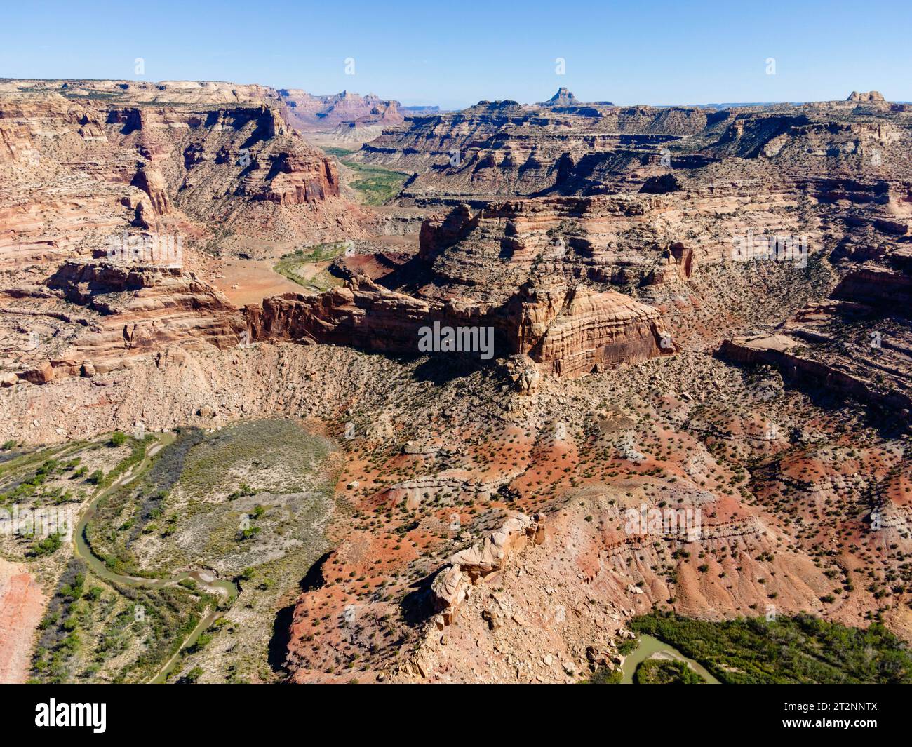 Aerial photograph from The Wedge, overlooking the San Rafael River ...