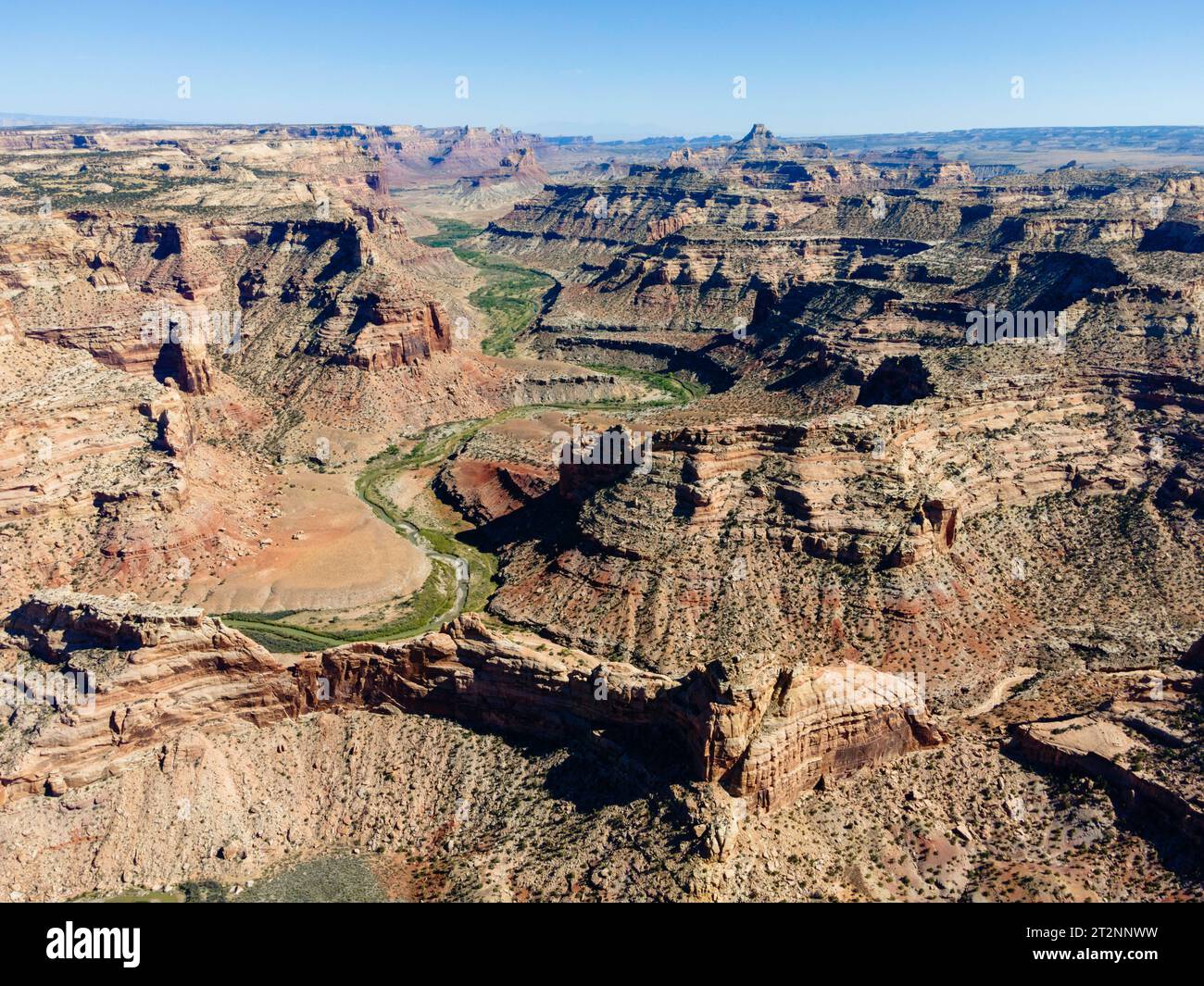 Aerial photograph from The Wedge, overlooking the San Rafael River ...