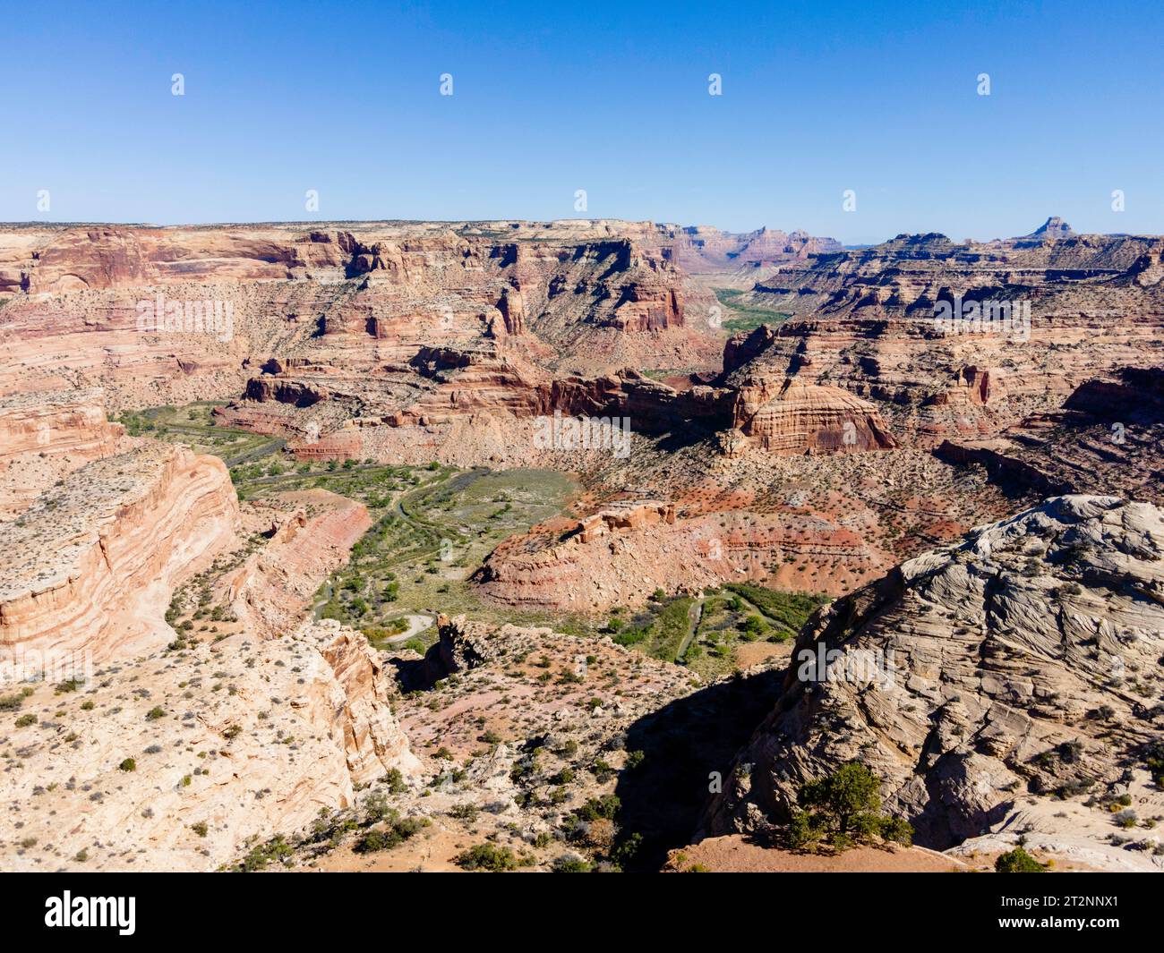 Aerial photograph from The Wedge, overlooking the San Rafael River ...