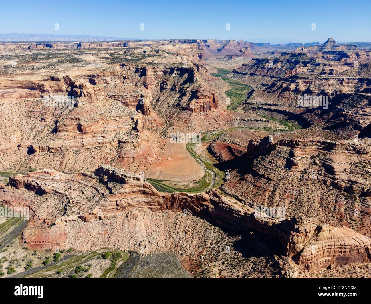 Aerial photograph from The Wedge, overlooking the San Rafael River ...