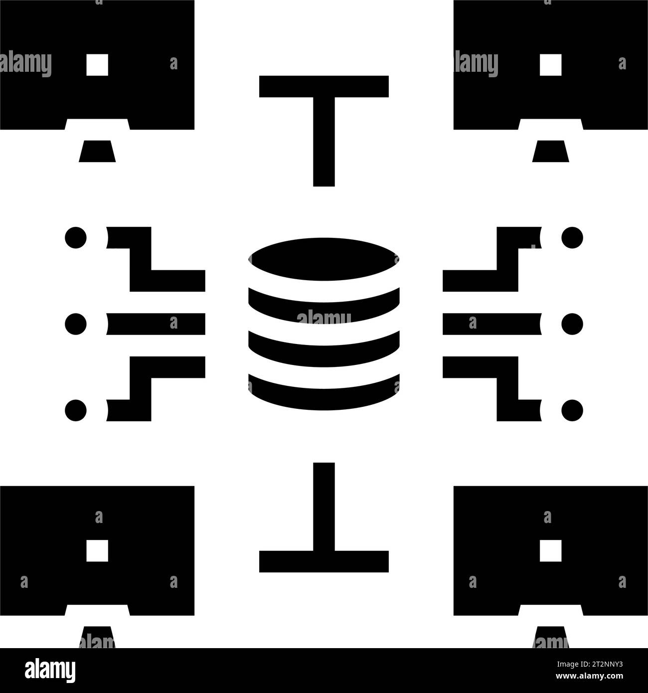 network topology analyst glyph icon vector illustration Stock Vector ...