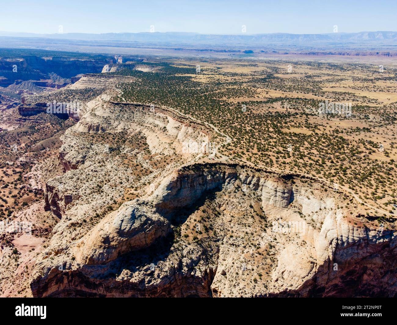Aerial photograph from The Wedge, overlooking the San Rafael River ...