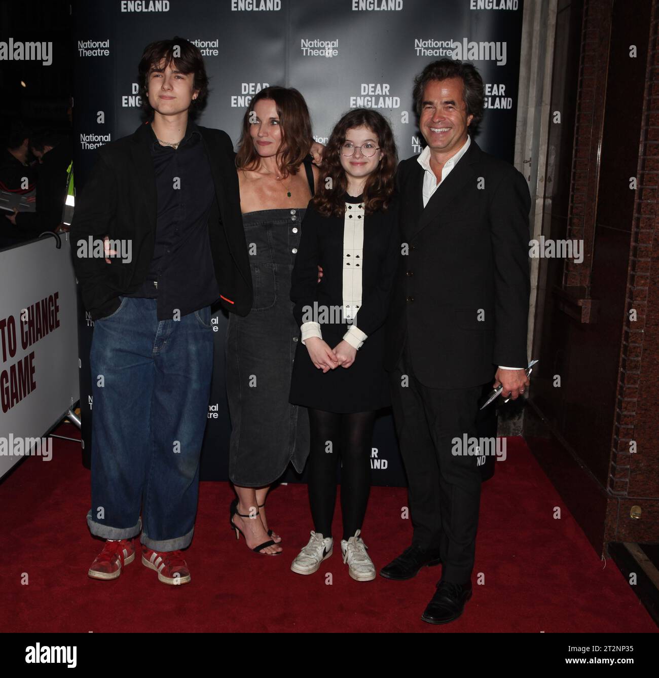 London, UK. Rupert Goold and Kate Fleetwood with their children Raphael ...