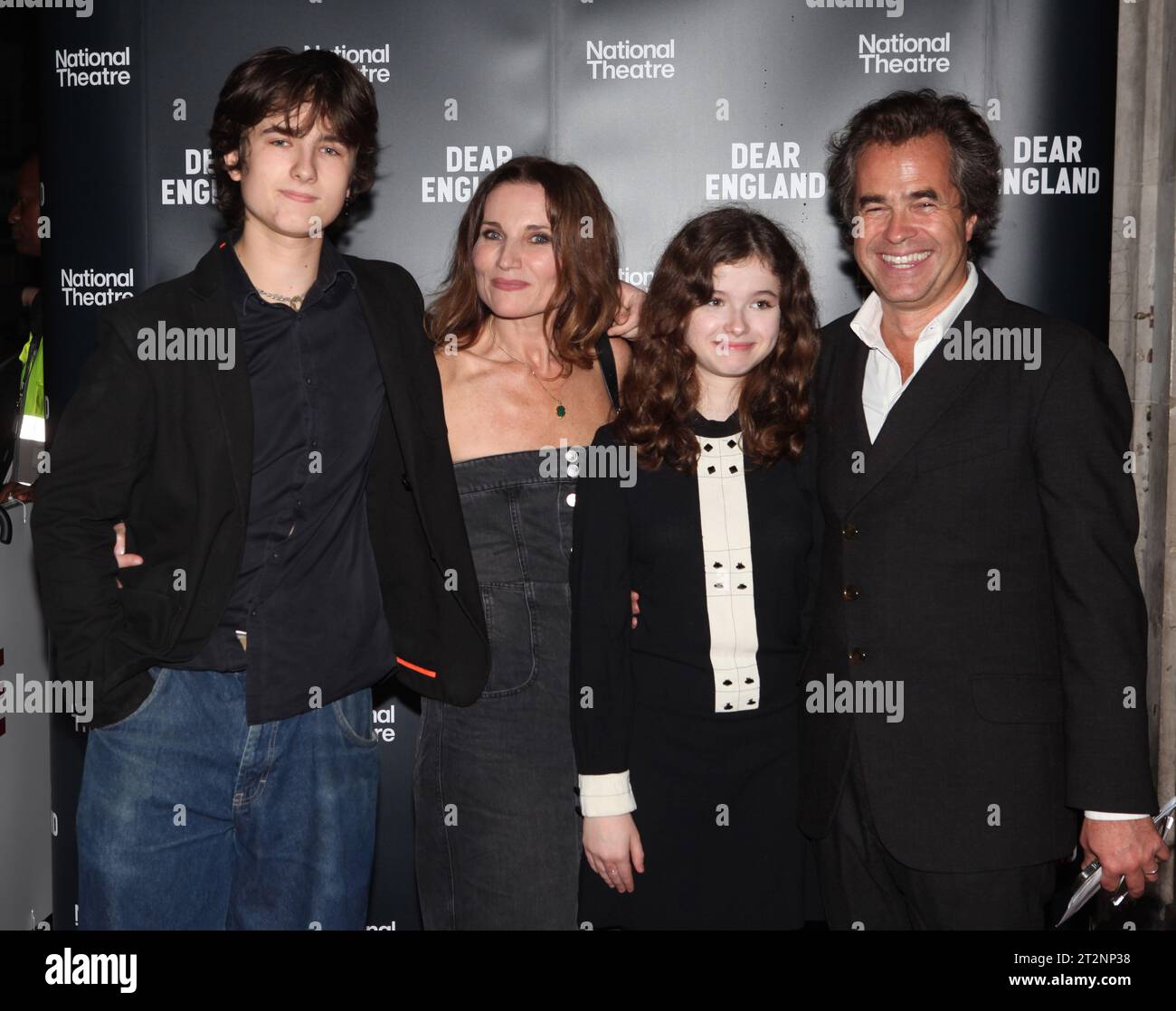 London, UK. Rupert Goold and Kate Fleetwood with their children Raphael ...