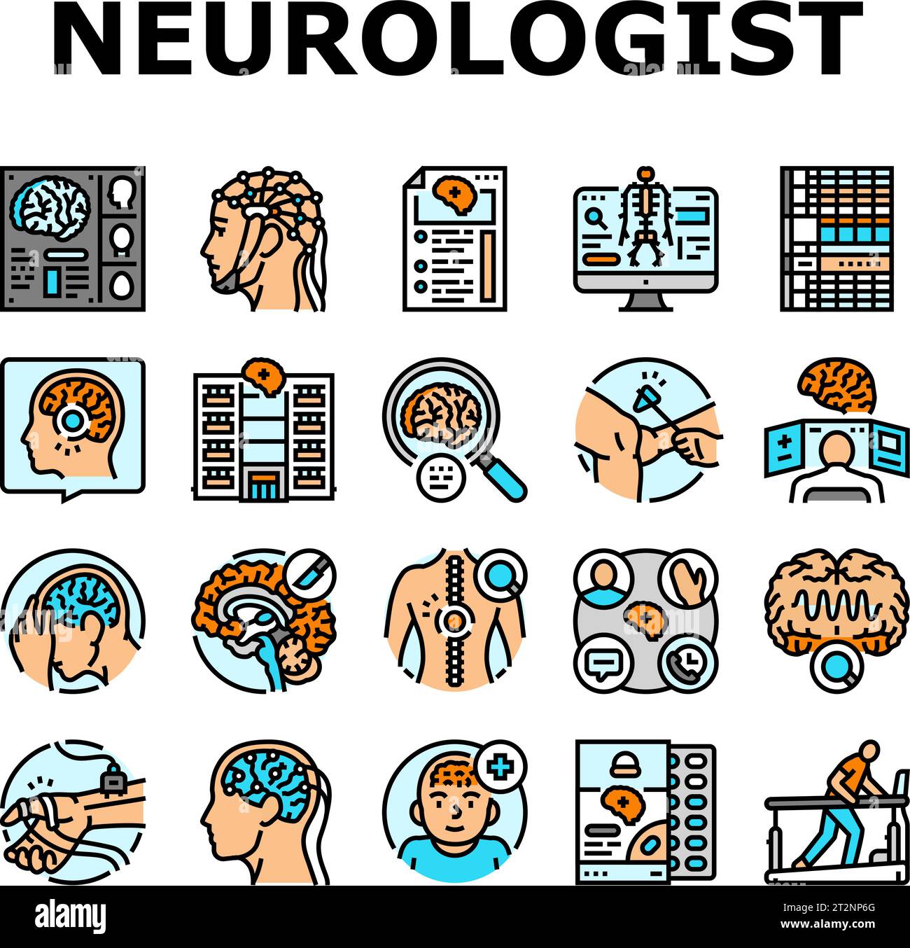 brain neurologist doctor icons set vector Stock Vector Image & Art - Alamy