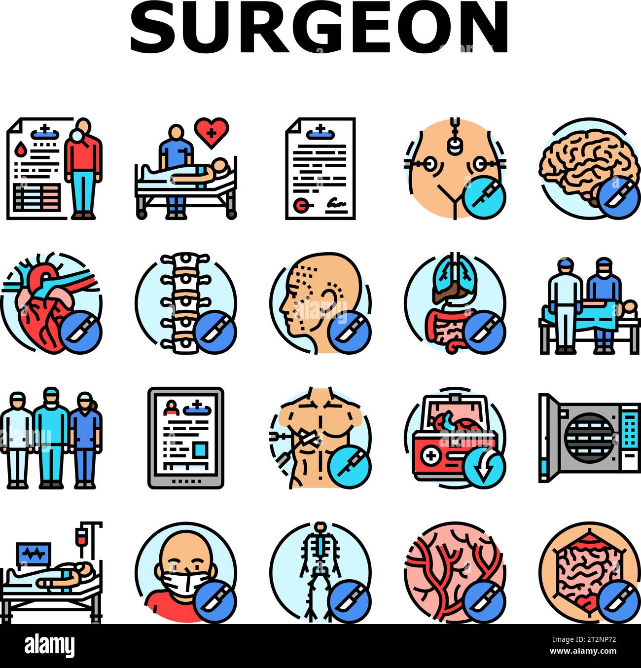 surgeon doctor hospital icons set vector Stock Vector Image & Art - Alamy