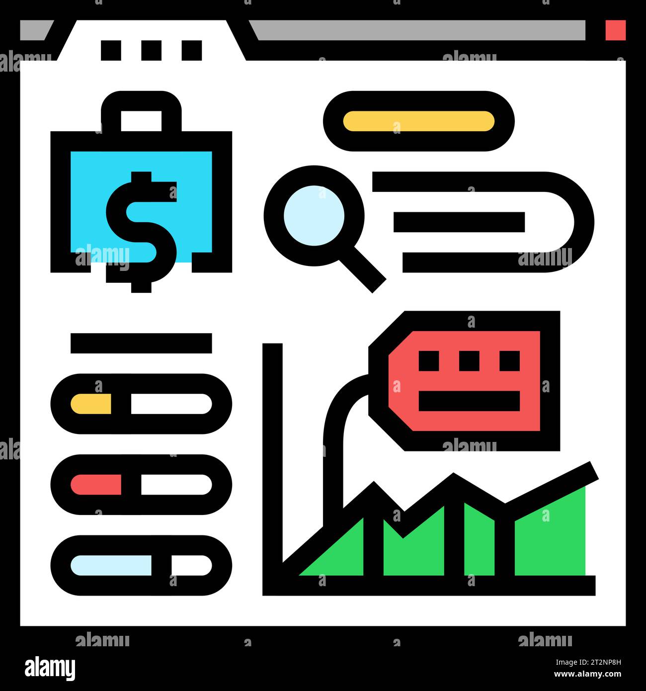 expense tracking color icon vector illustration Stock Vector Image ...