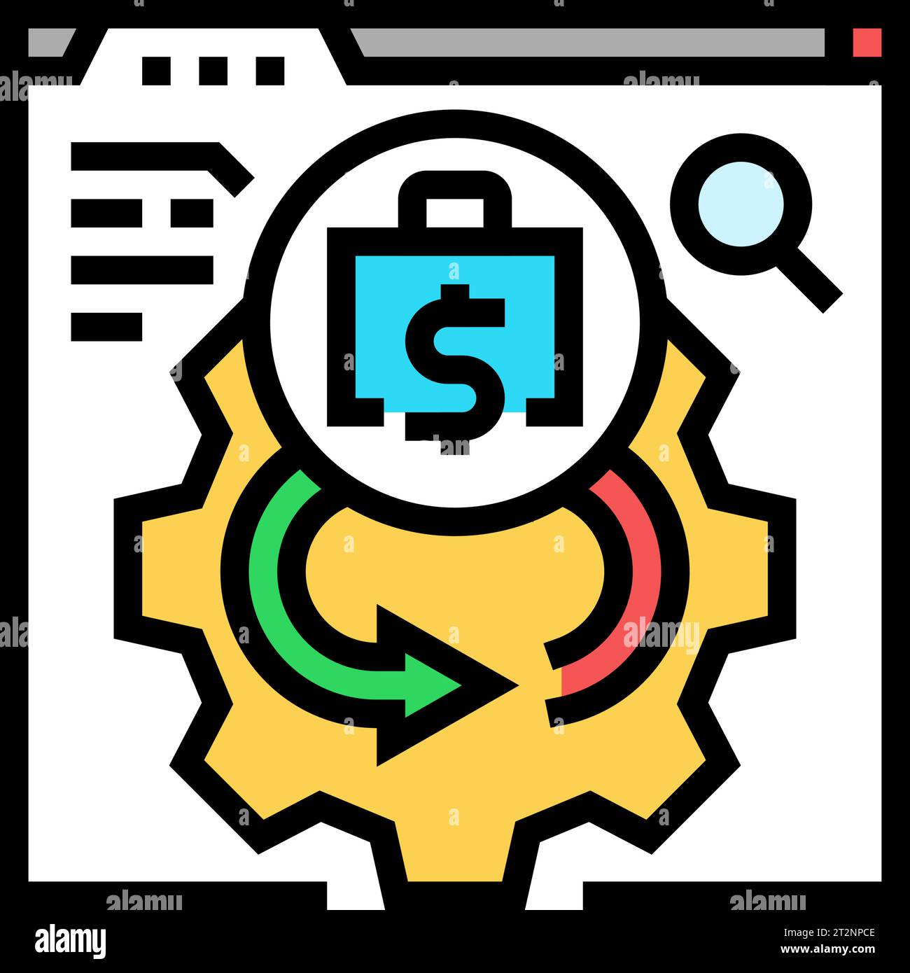 cash flow analysis color icon vector illustration Stock Vector Image ...