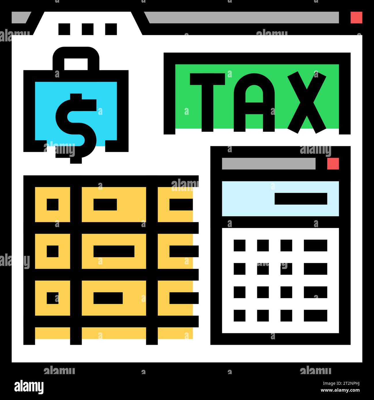 tax calculation color icon vector illustration Stock Vector Image & Art ...