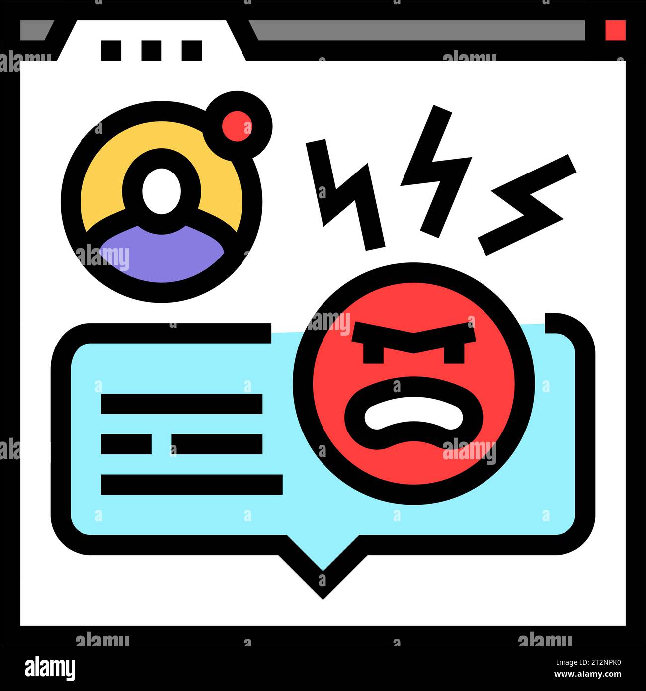 insulting comments cyberbullying color icon vector illustration Stock ...