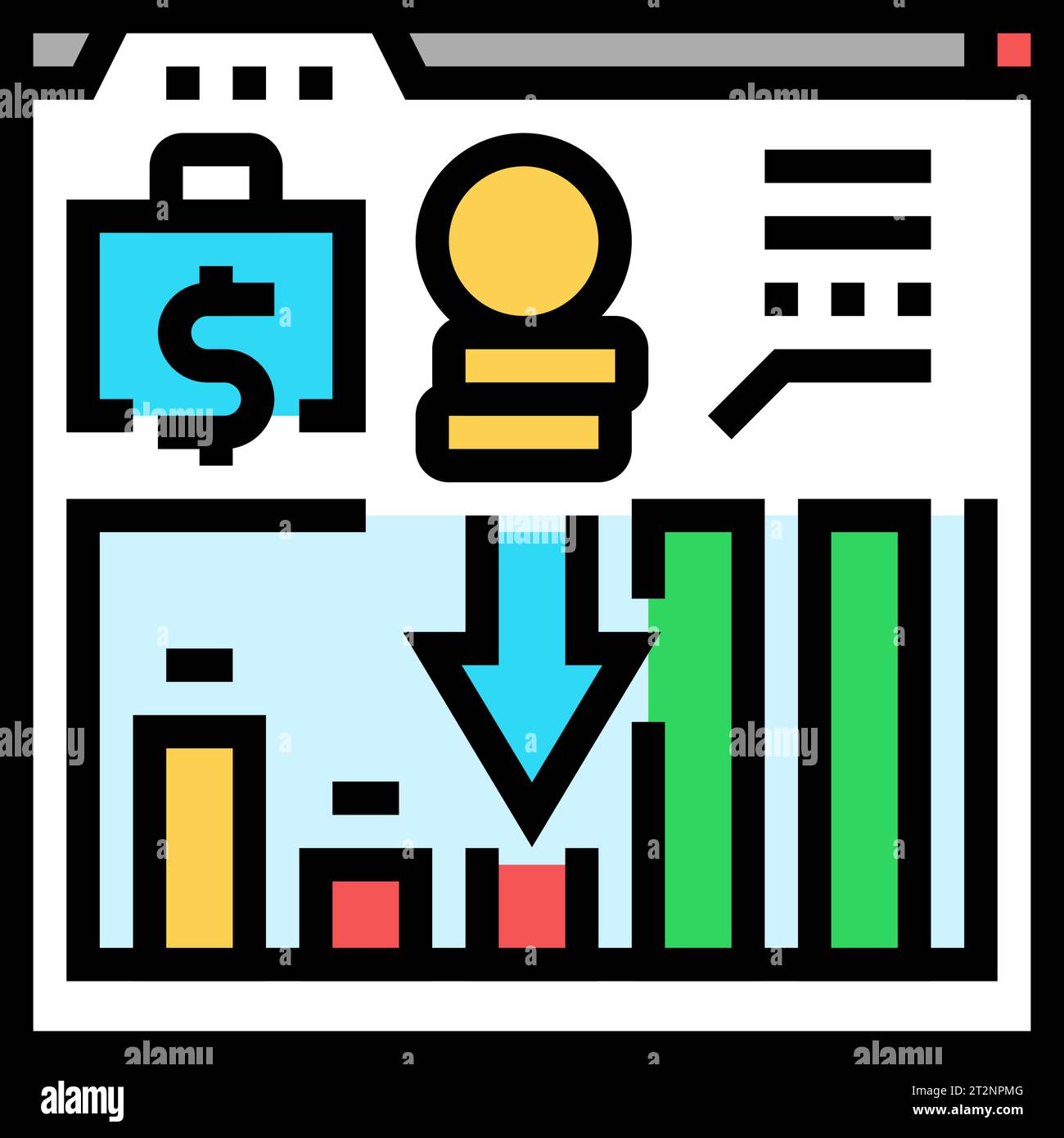 income statement color icon vector illustration Stock Vector Image ...