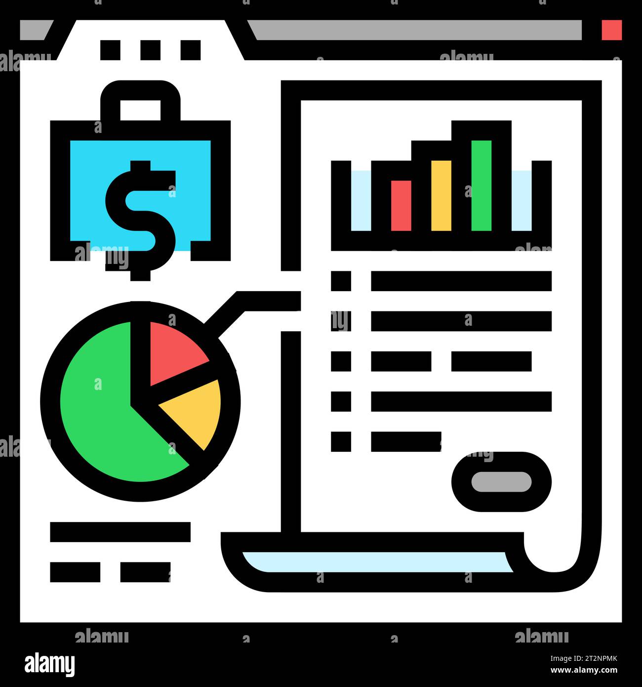 financial analysis report color icon vector illustration Stock Vector ...