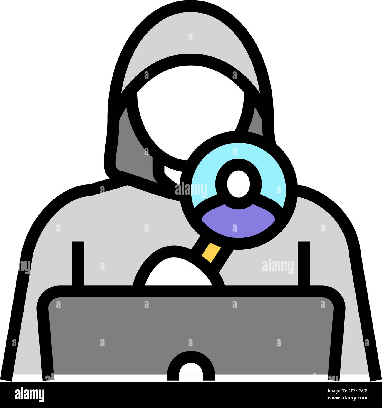 cyberstalking cyberbullying color icon vector illustration Stock Vector ...