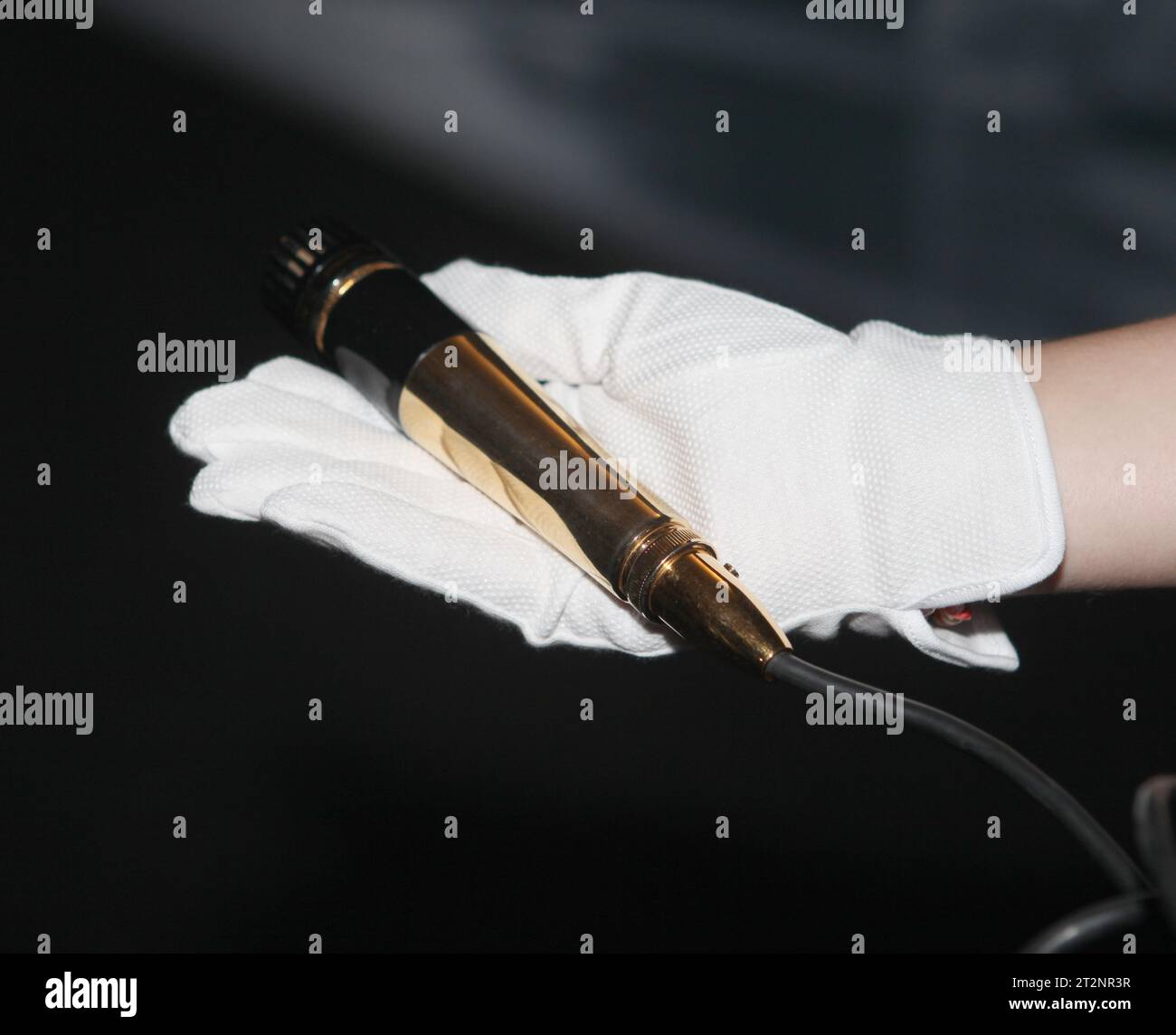 London, UK. Elvis Presley’s gold microphone and chord valued at ...