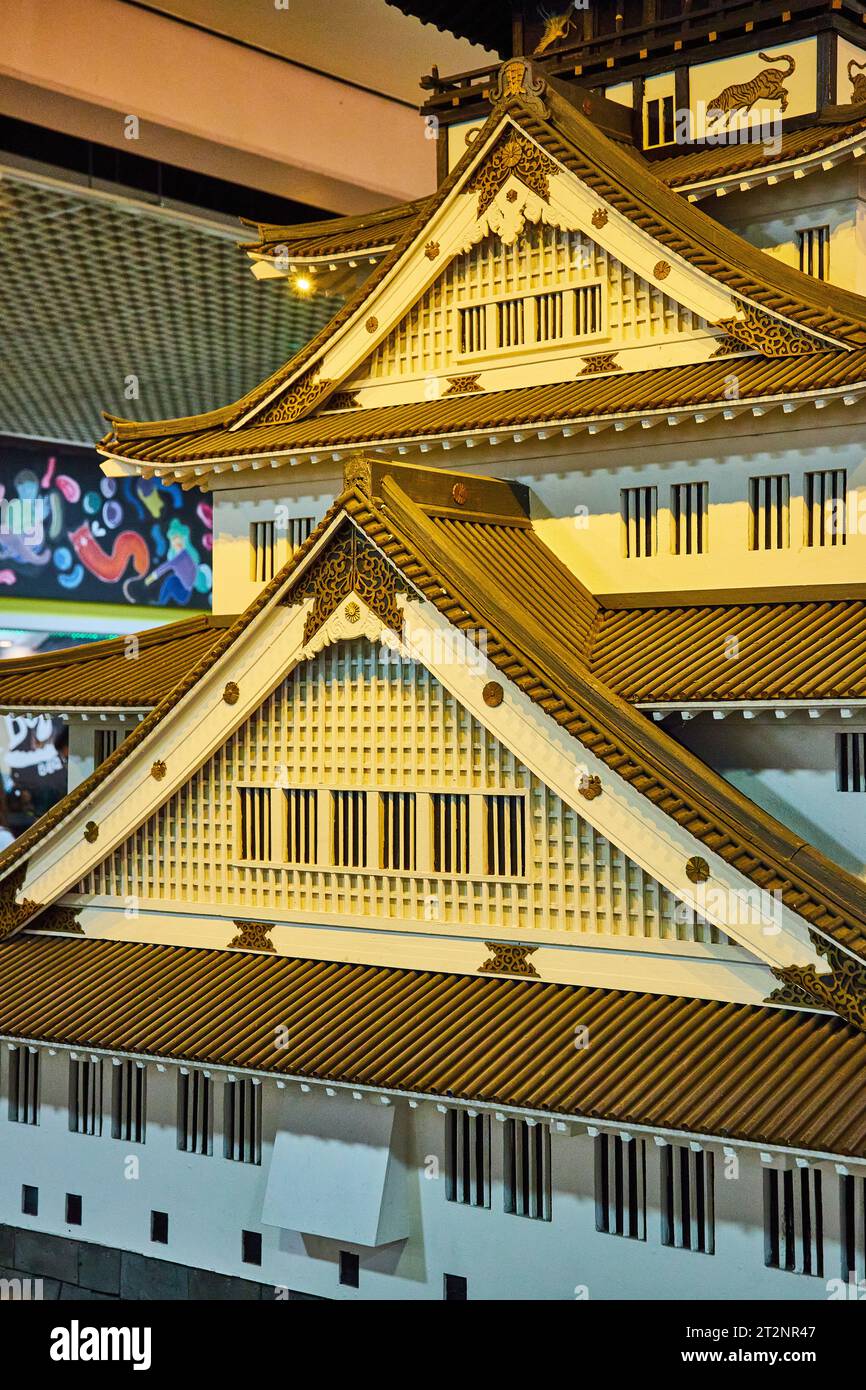 Close up of corner roof of Osaka Castle in Japantown Stock Photo - Alamy