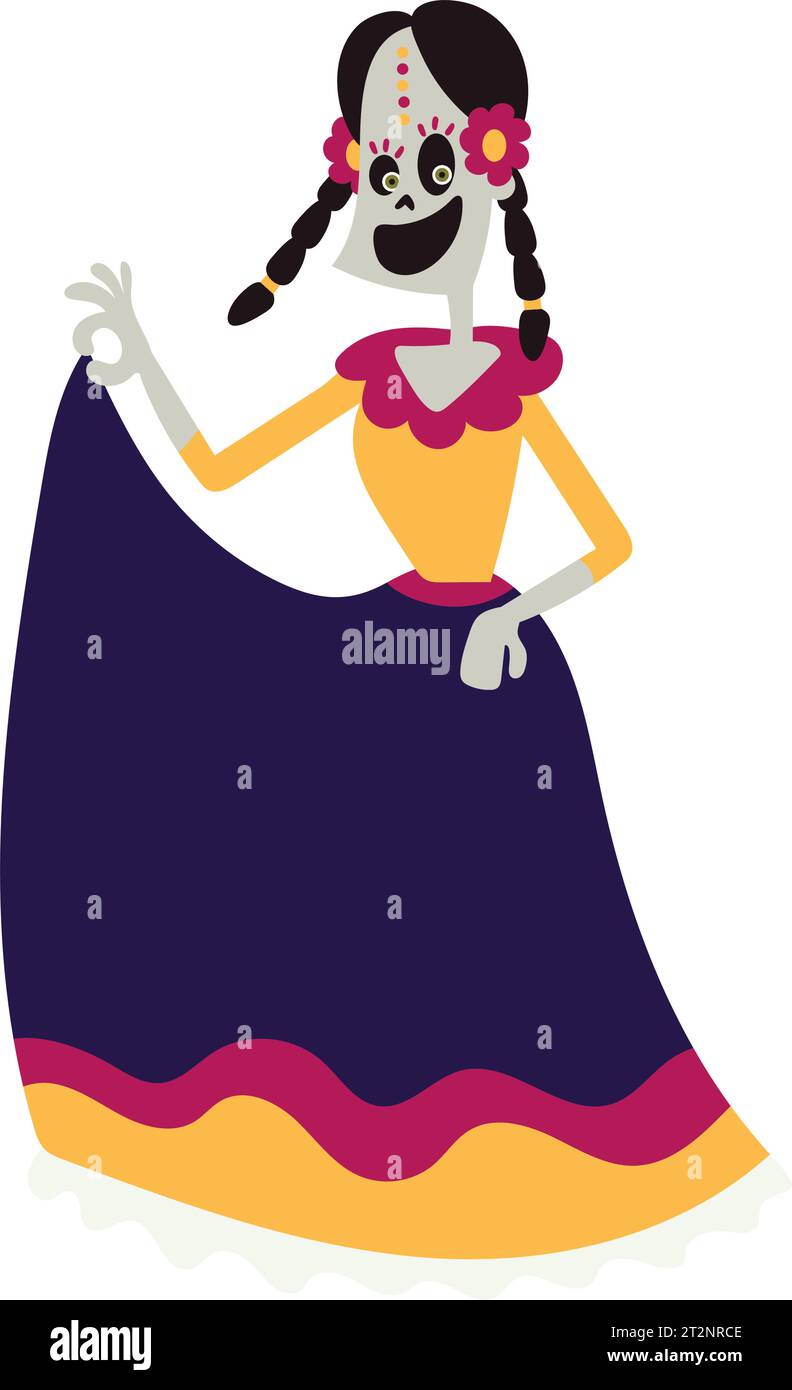 Dia De Los Muertos Dancer Skeleton Vector Isolated Stock Vector Image 6327