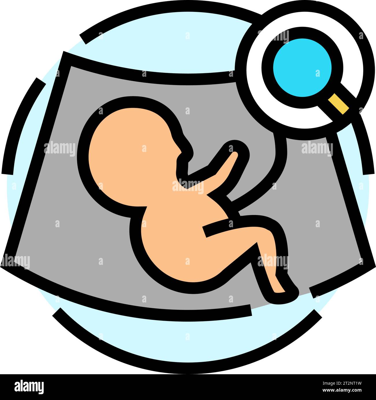 fetal monitoring gynecologist color icon vector illustration Stock ...