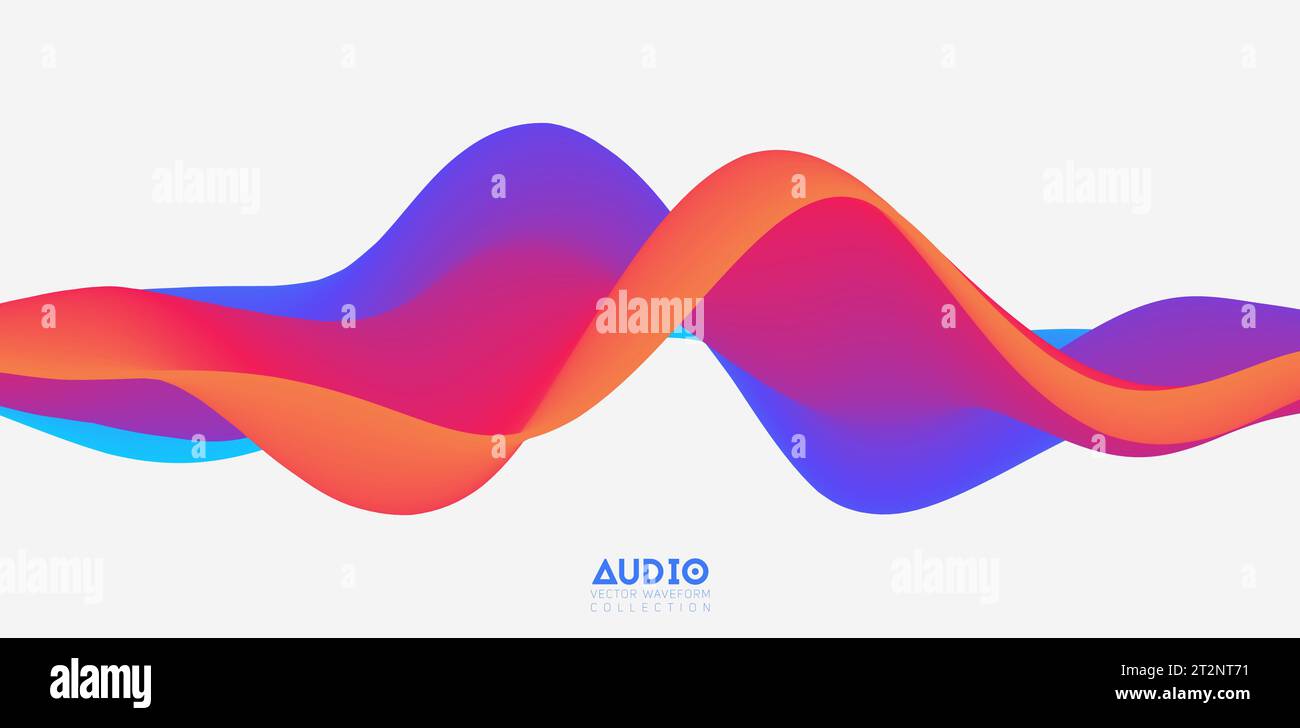 Sound wave visualiztion. 3D colorful solid waveform. Voice sample ...