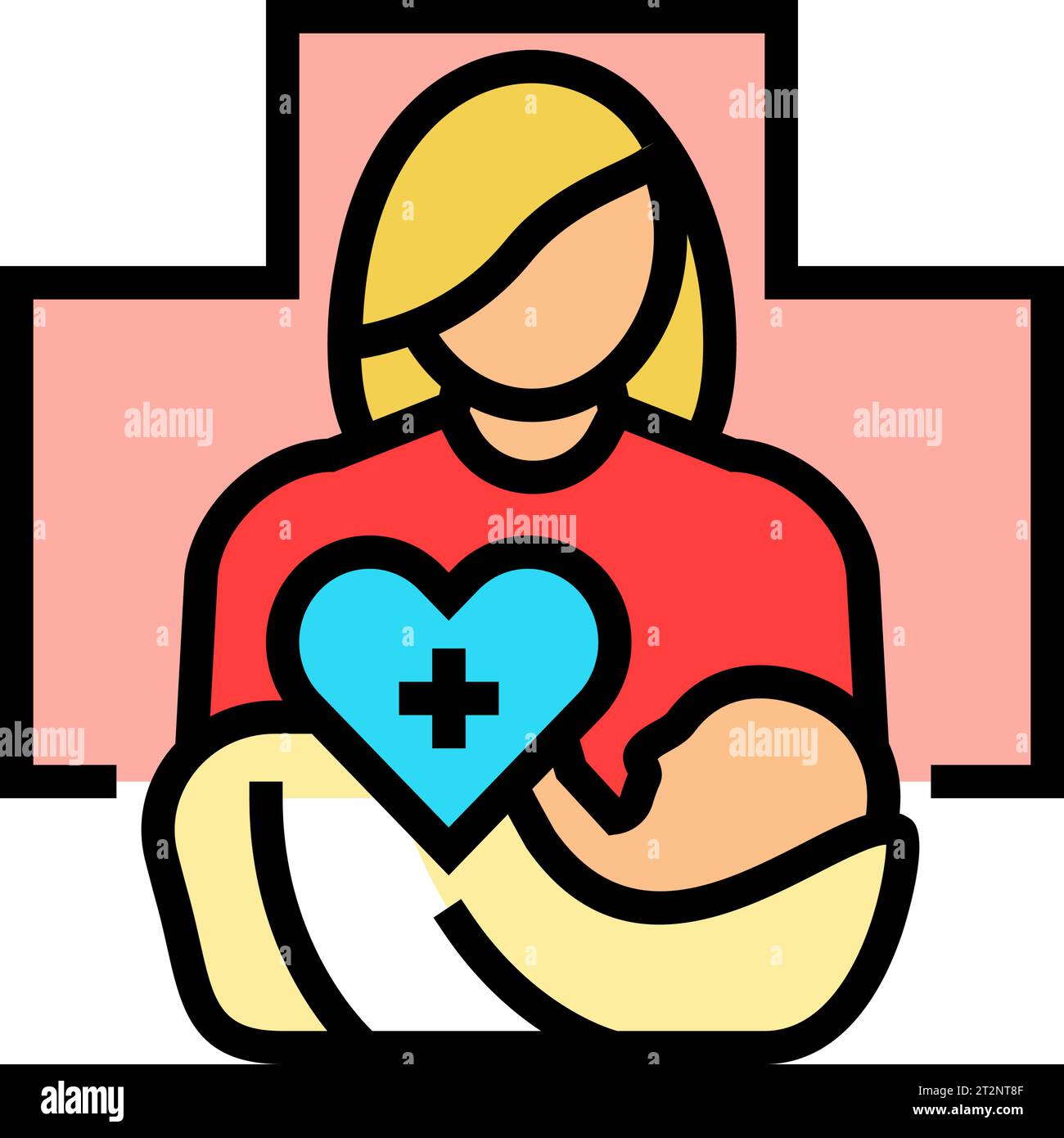 Postpartum Care Gynecologist Color Icon Vector Illustration Stock