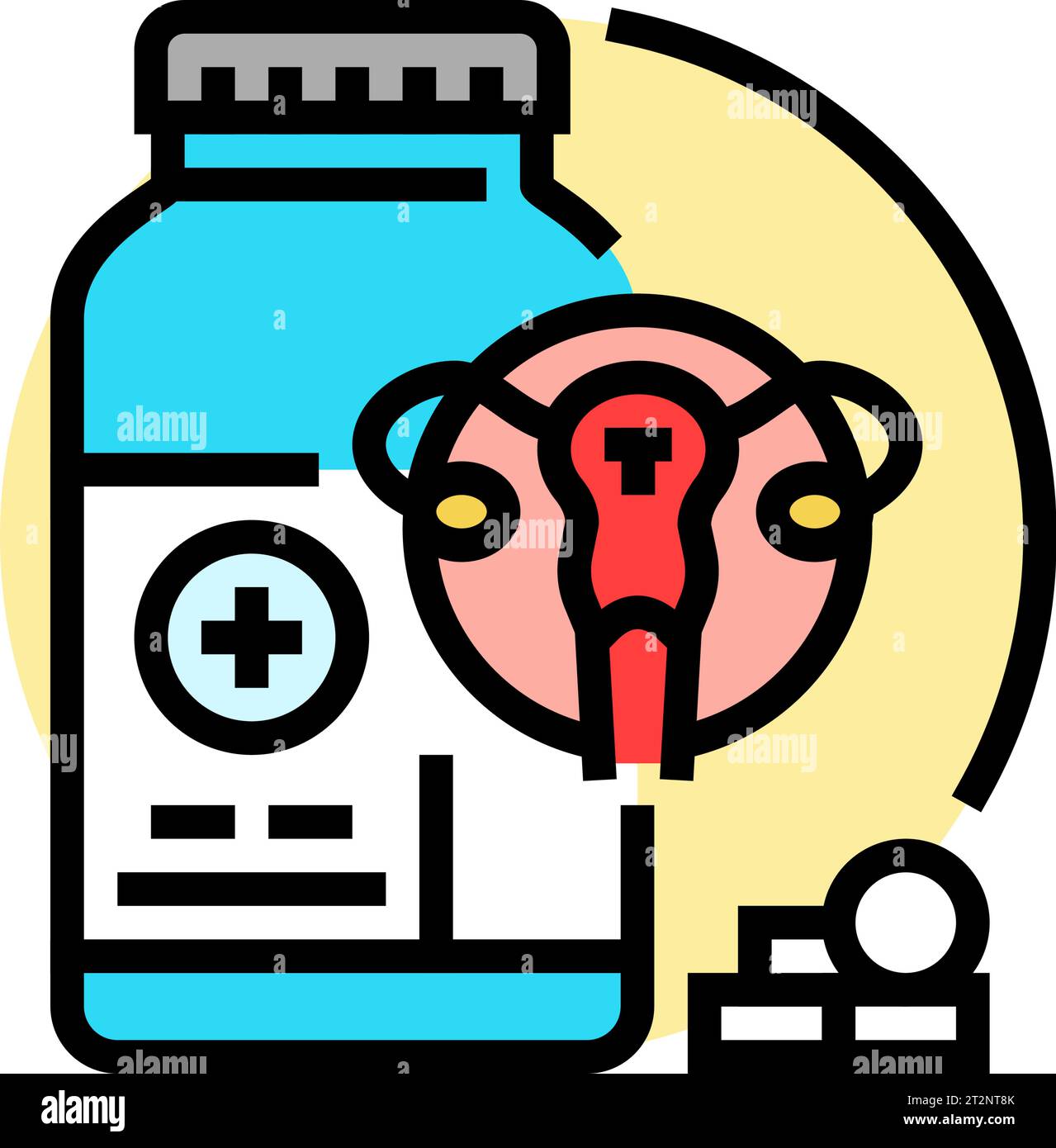 hormone therapy gynecologist color icon vector illustration Stock ...