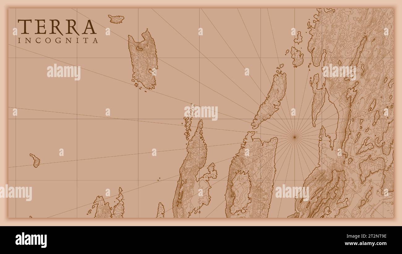 Ancient abstract earth relief old map. Generated conceptual vector ...