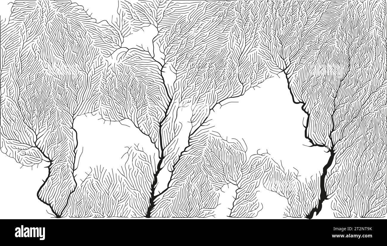 Growth pattern. Generative branching structure. Organic net of vessels texture Stock Vector ...