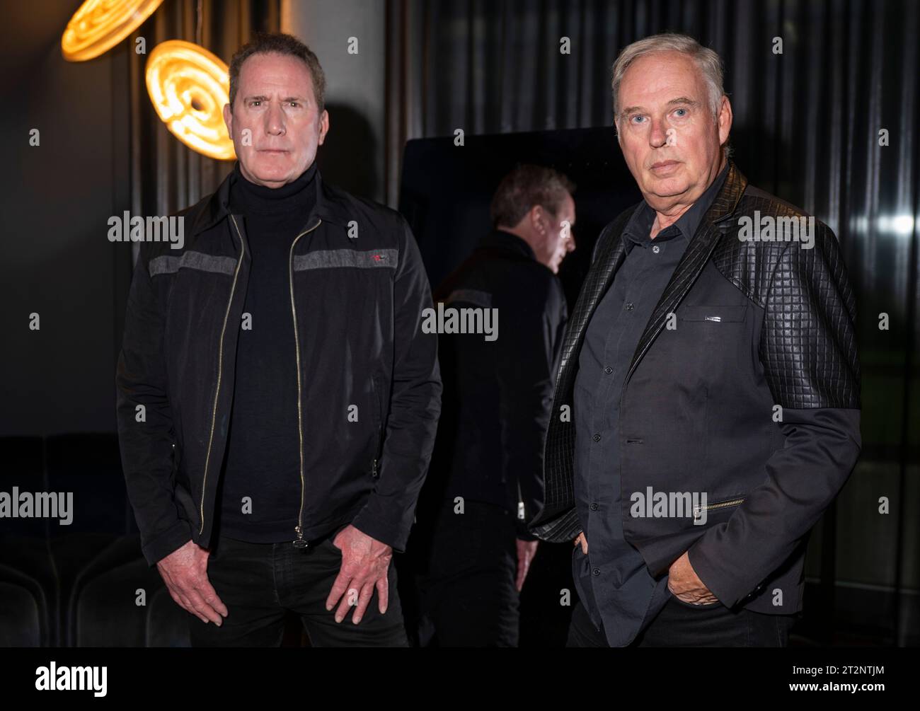 Berlin, Germany. 20th Oct, 2023. Andy McCluskey (l) and Paul Humphreys ...
