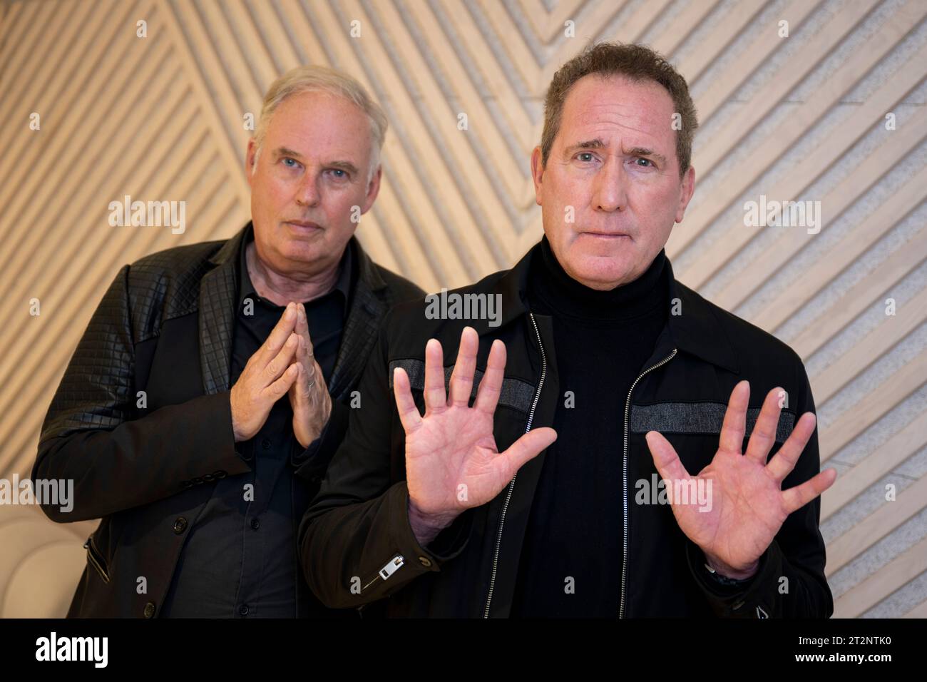 Berlin, Germany. 20th Oct, 2023. Andy McCluskey (r) and Paul Humphreys ...