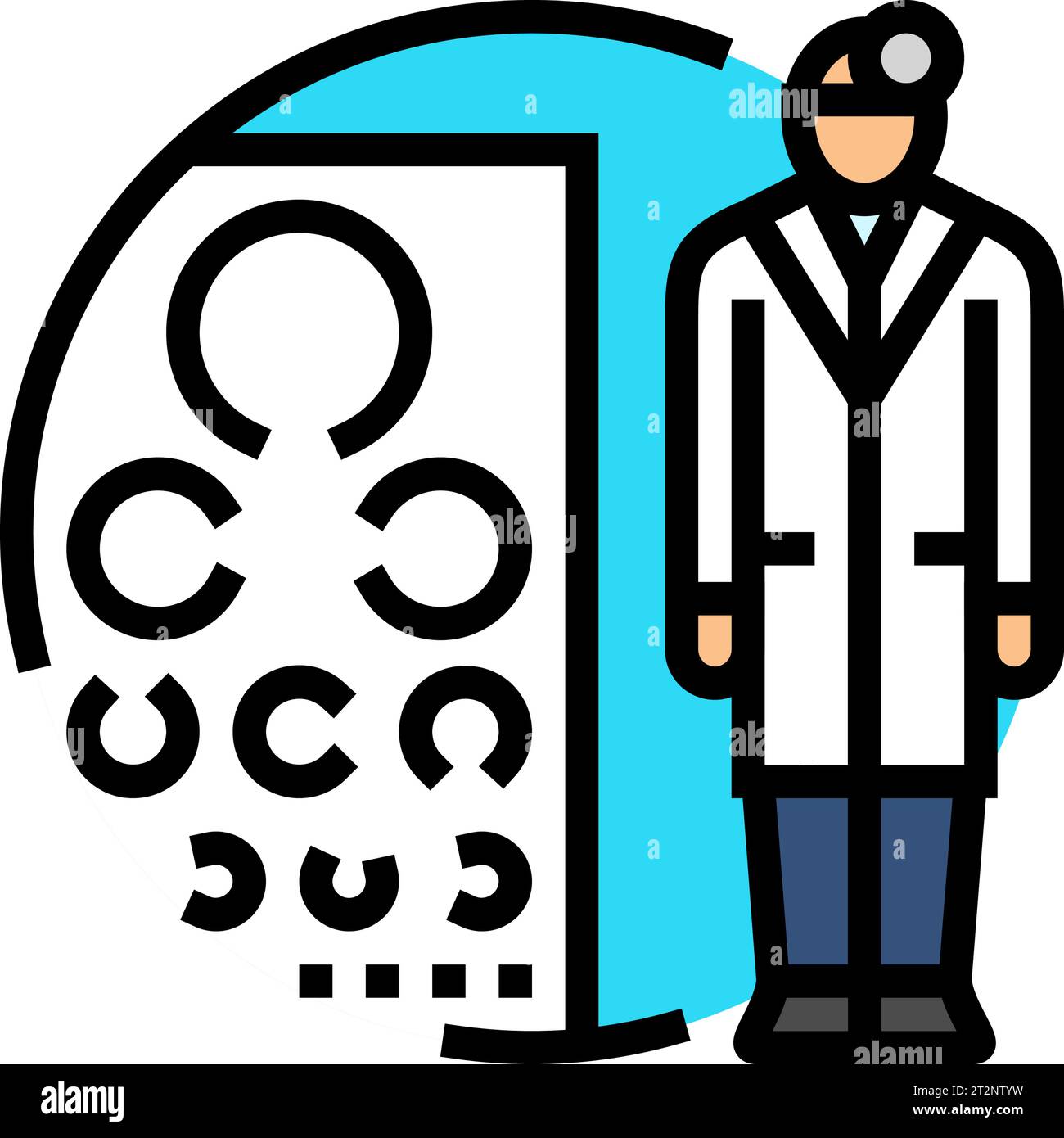 ophthalmic technician eye chart color icon vector illustration Stock ...